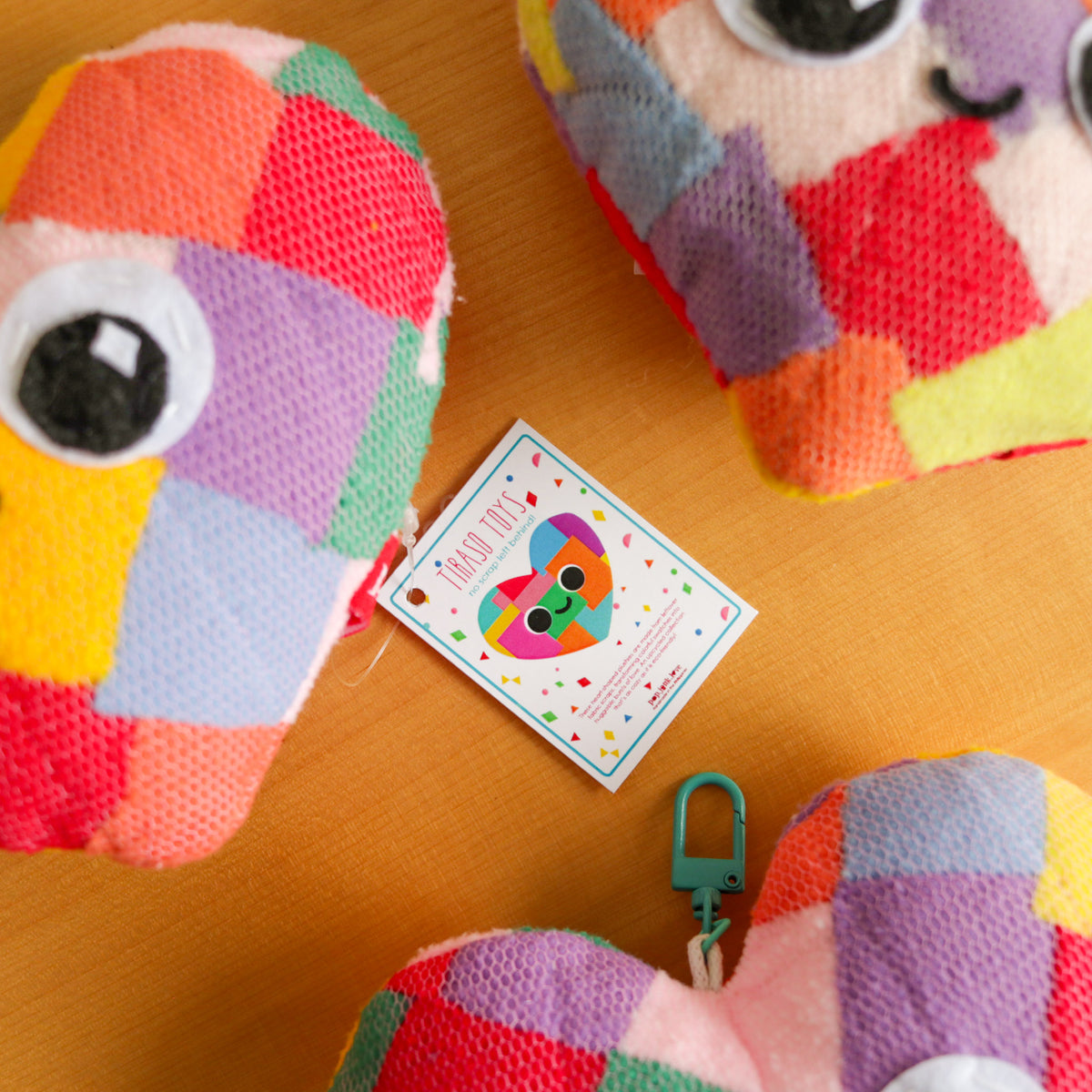 Tiraso | Upcycled Keychain Plushies - Heart & Rainbow – Common Room PH