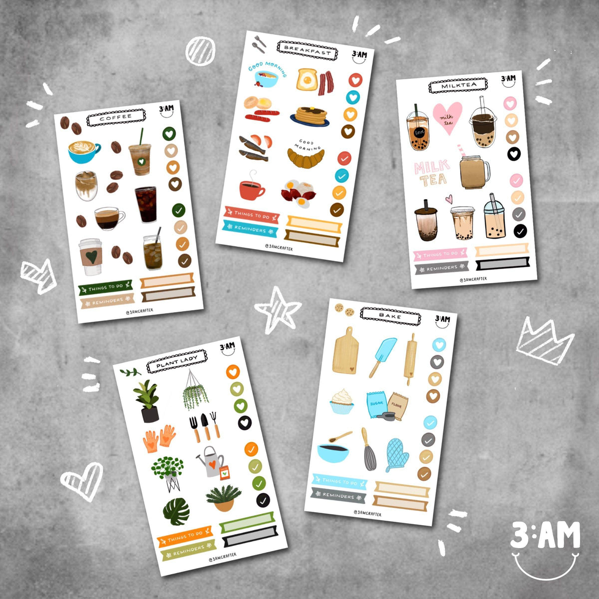 Printable Sticker Sheets by 3AM Crafter – Common Room PH
