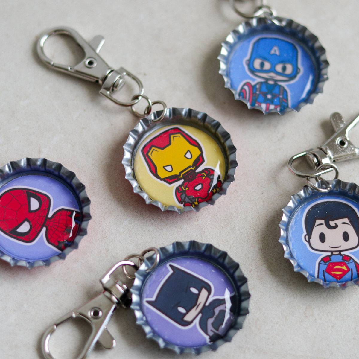 Superhero Bottle Cap Keychains – Common Room PH
